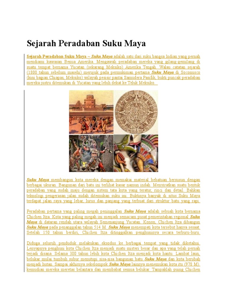 Sejarah Peradaban Suku Maya | PDF