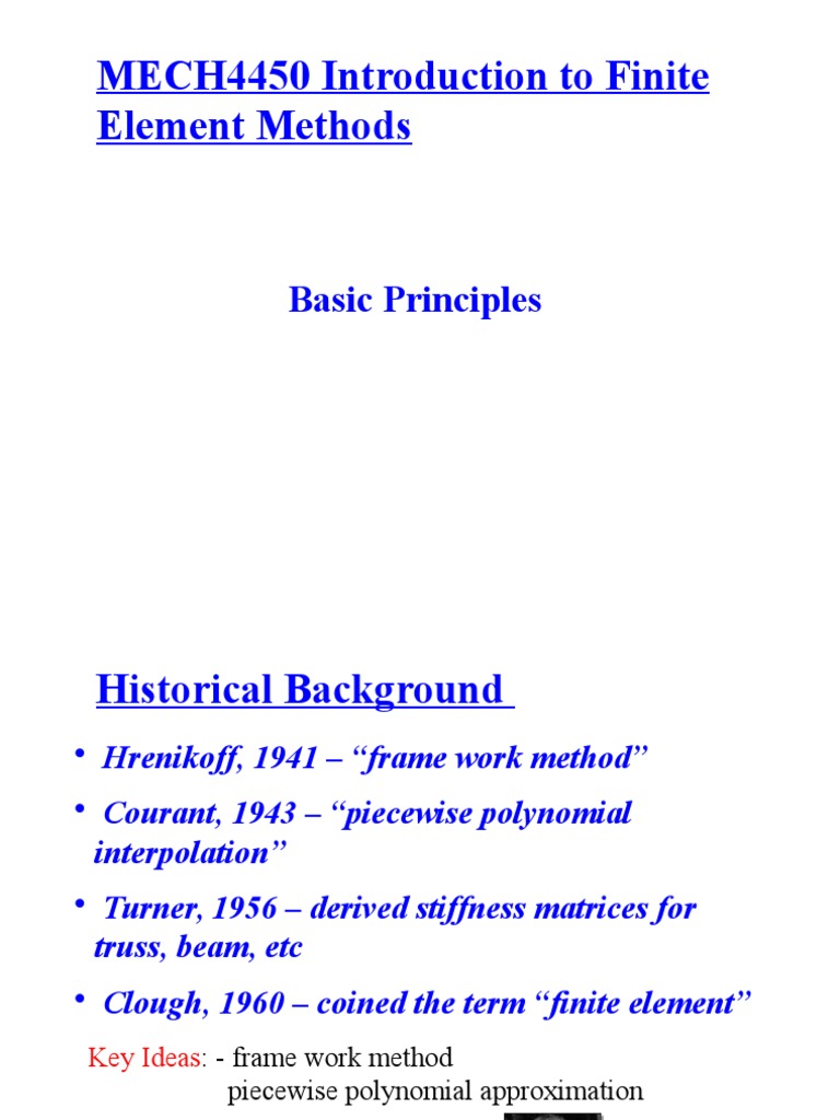 MECH4450 Introduction To Finite Element Methods: Basic Principles | PDF | Finite Element Method ...