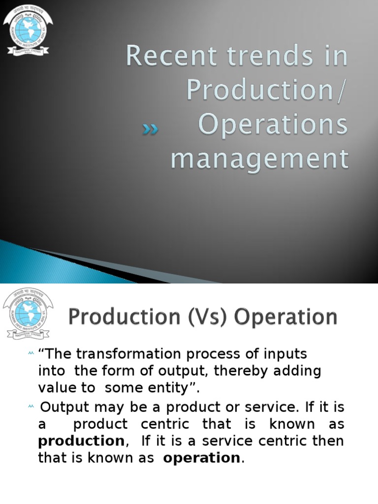 L-5 Recent Trends in Production and Operations Management | PDF ...