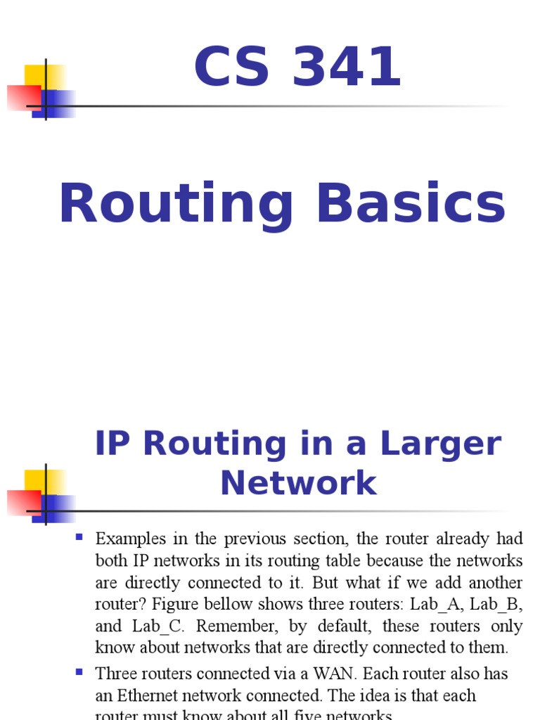 Lecture7routing Basicsppt Routing Router Computing 2923
