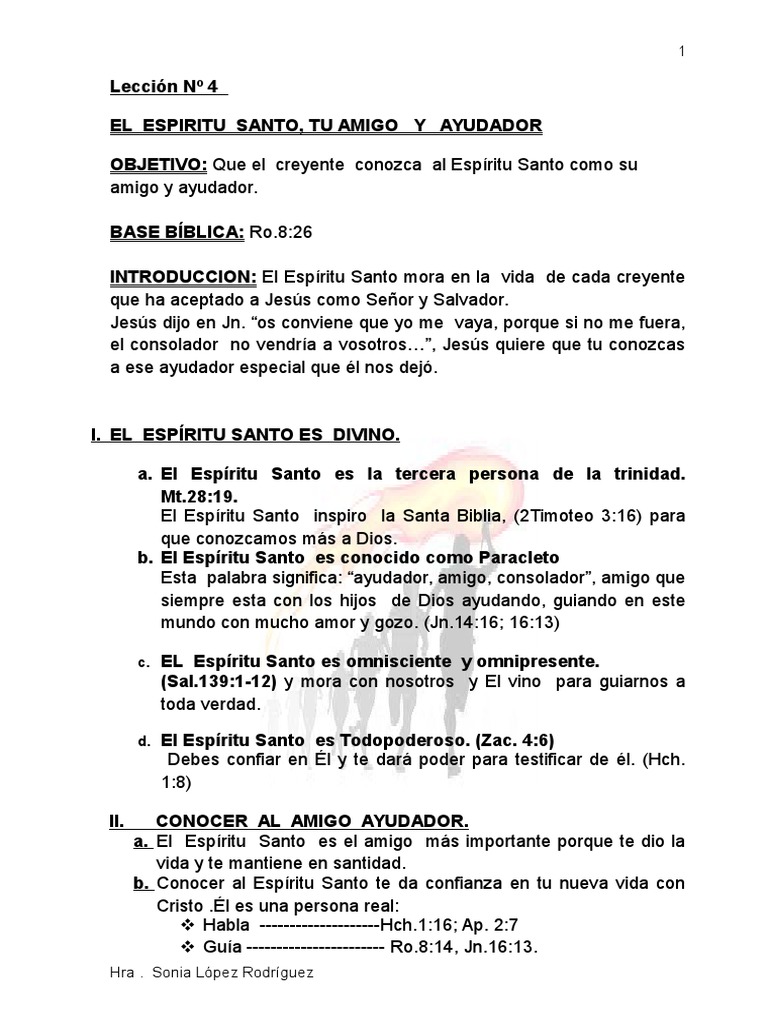 Lección #4 - El Espiritu Santo Tu Ayudador | PDF