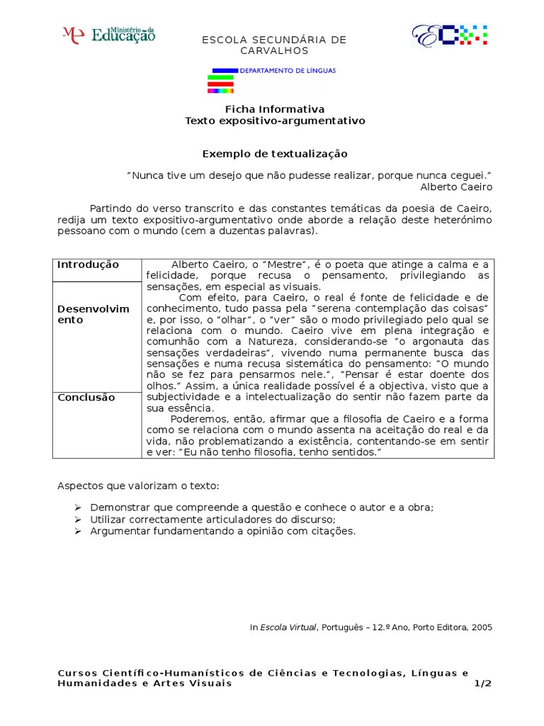 Texto Expositivo-Argumentativo Exemplo