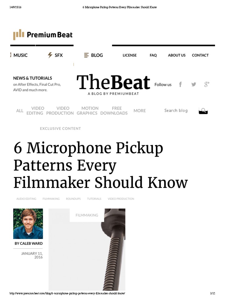 6 Microphone Pickup Patterns Every Filmmaker Should Know | PDF ...