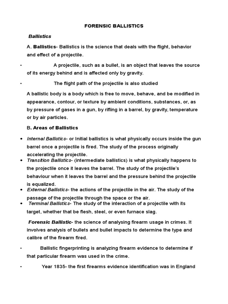 Forensic Ballistics Report | Ballistics | Gun Barrel