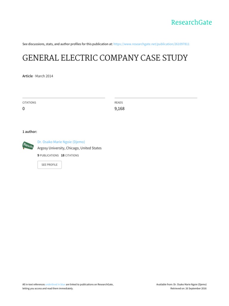 GE Case Study | PDF | Innovation | General Electric