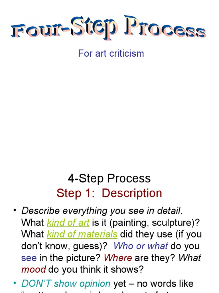 Art Criticism: 4-Step Guide | PDF | Paintings | Psychological Concepts