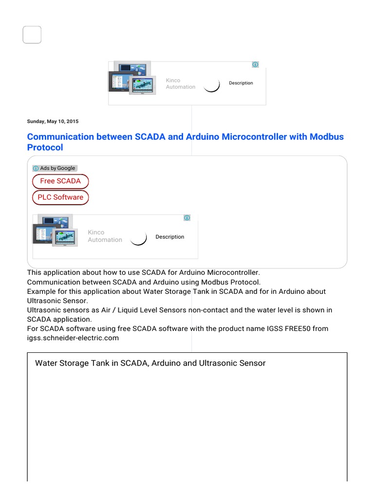 Communication Between Scada And Arduino Microcontroller With Modbus Protocol Pdf Arduino Scada