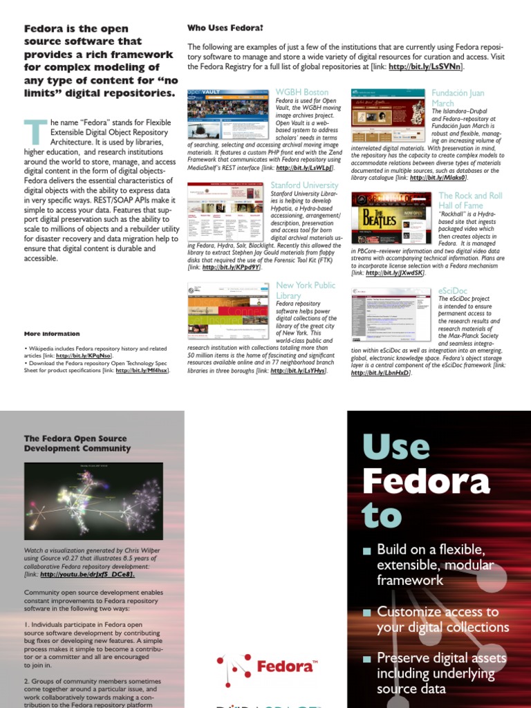 Fedora Brochure | PDF | Digital Library | Libraries