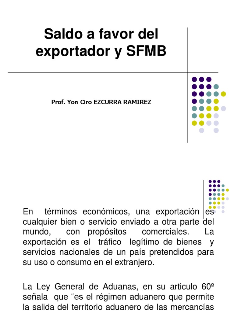 SFE y SFMB PDF | PDF | aduana | Exportaciones