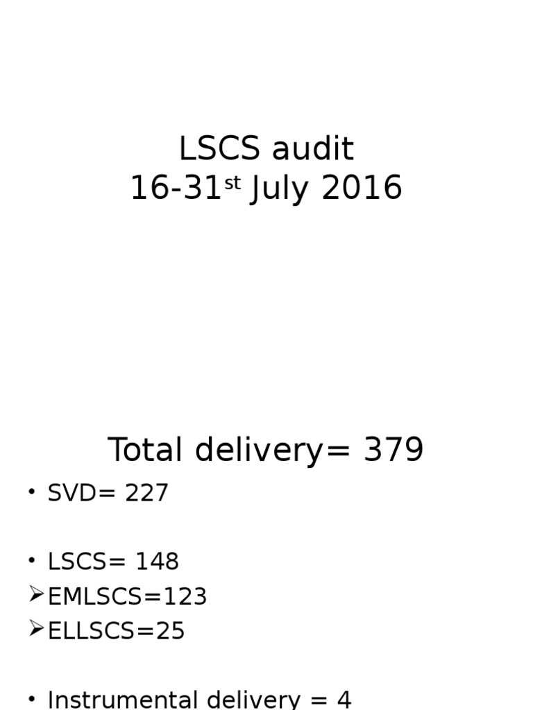 Final LSCS Audit | PDF | Childbirth | Infants