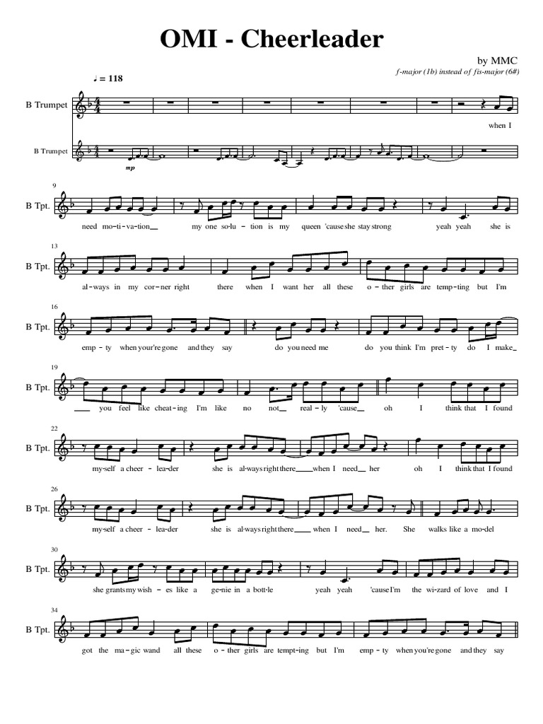 OMI Cheerleader Sheet Music | PDF