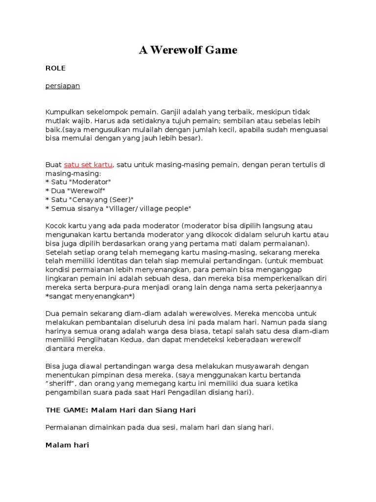 A Werewolf Game | PDF