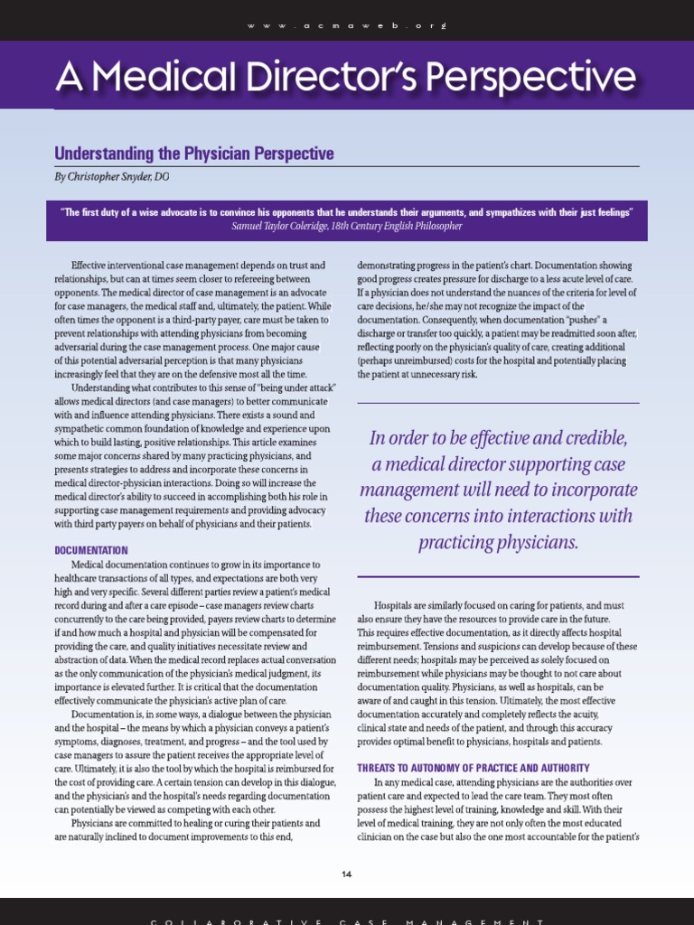 A Medical Director's Perspective: Understanding The Physician ...