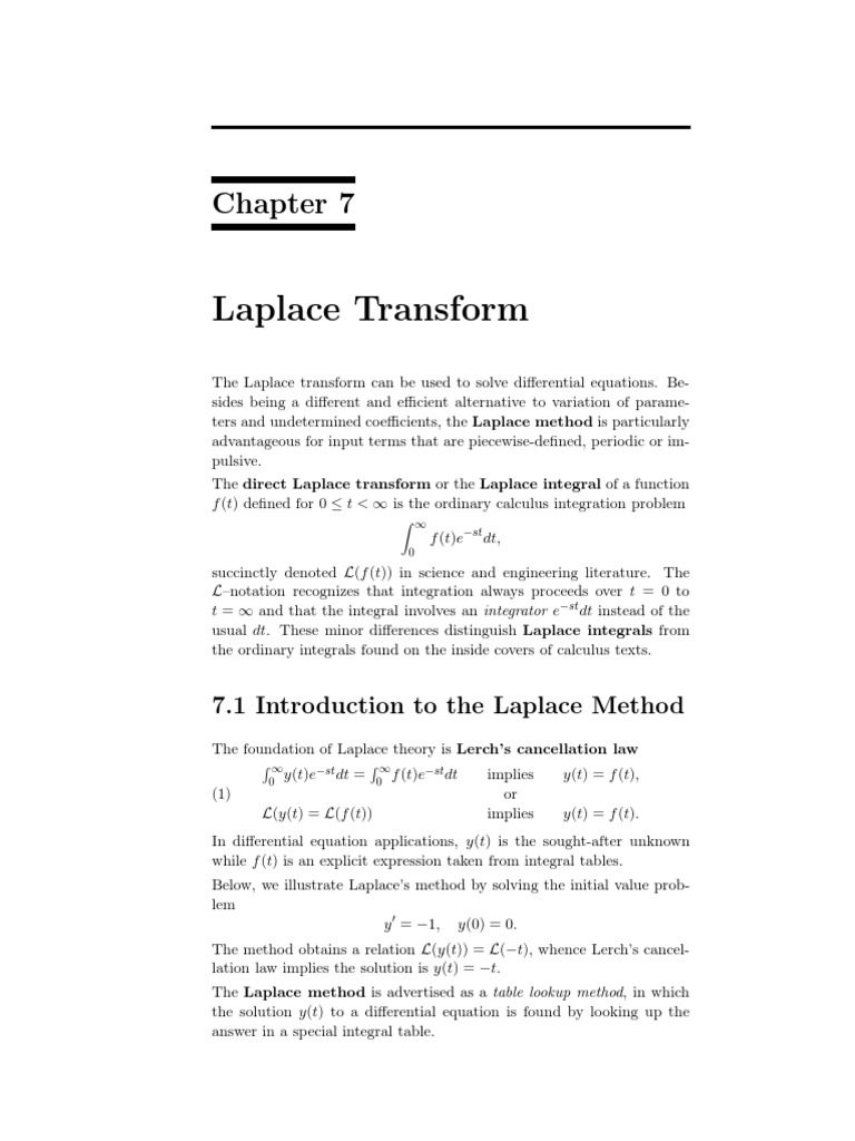 Laplace Transform | PDF | Laplace Transform | Integral