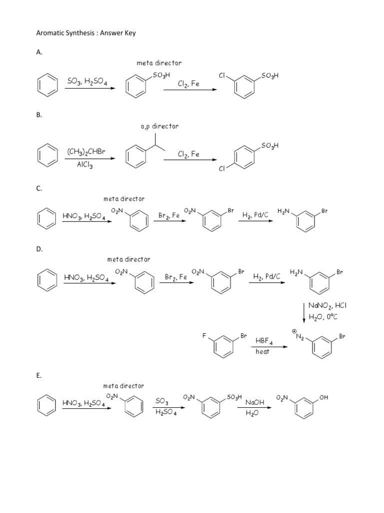 Aromatic Synthesis Answers | PDF