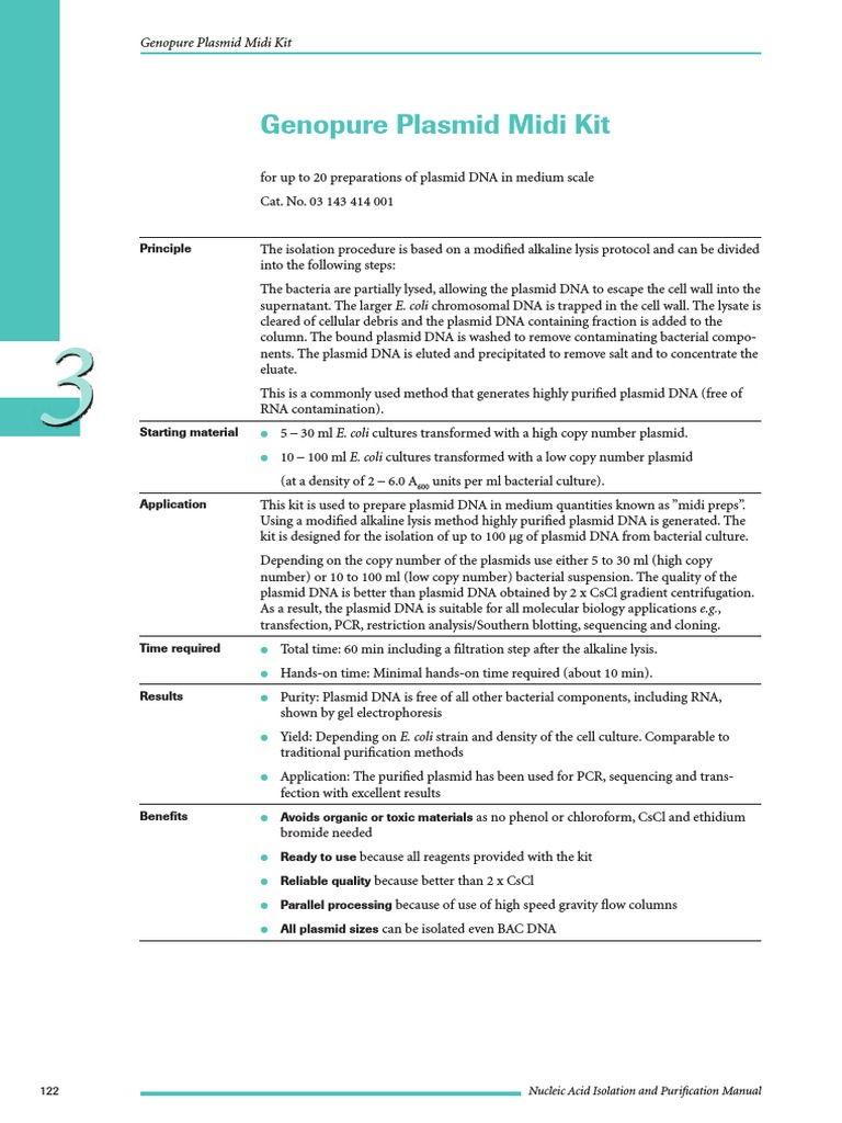 Roche Midiprep | PDF | Scientific Techniques | Biology