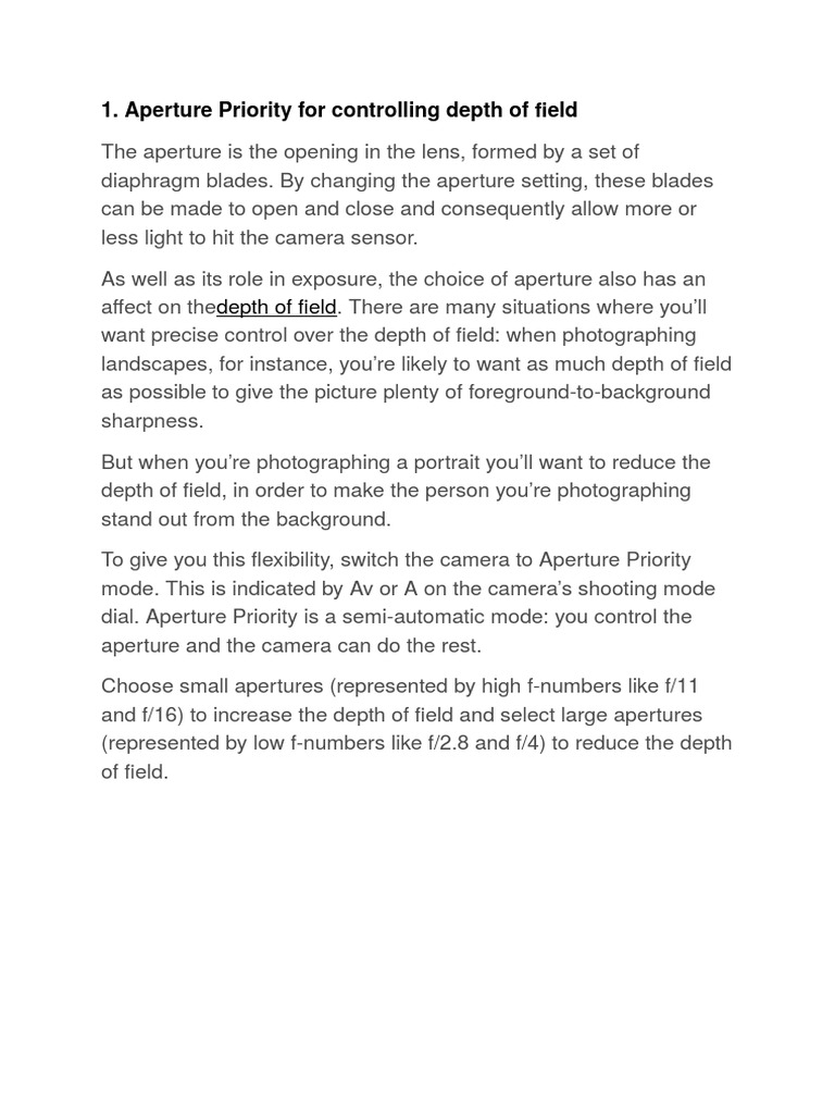 13 Camera Settings | PDF | Shutter Speed | Autofocus