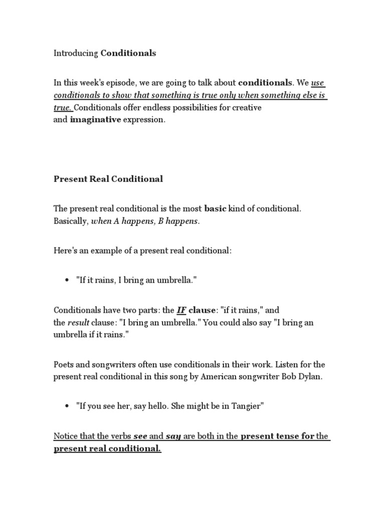 07 Introducing Conditionals | PDF | Linguistics | Syntax