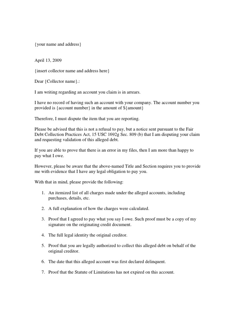 Fair Credit Letter | PDF