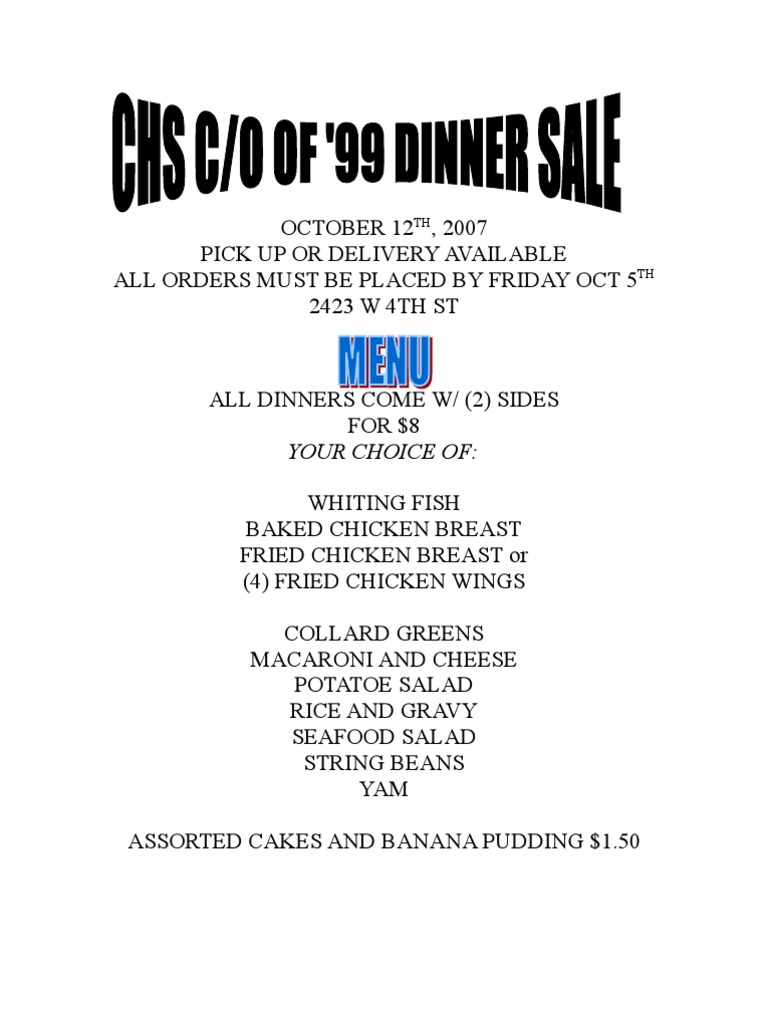 Affordable Dinner Options Available | PDF