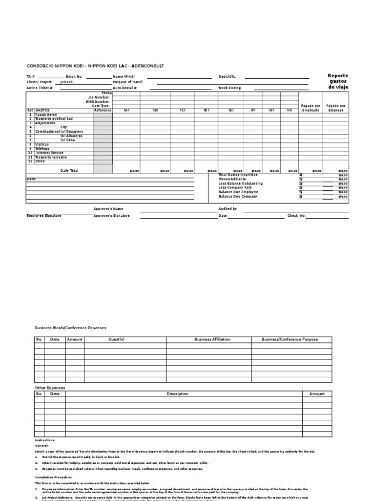 Formato Para Rendicion de Cuentas | Expense | Employment