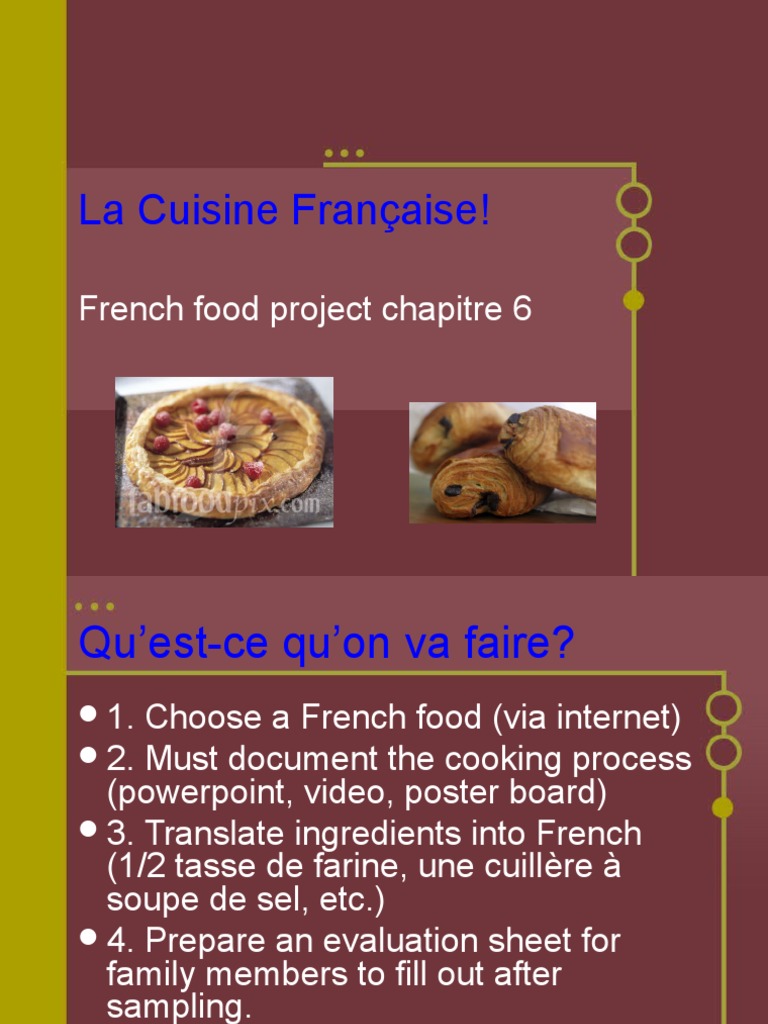 La Cuisine Française!: French Food Project Chapitre 6 | PDF