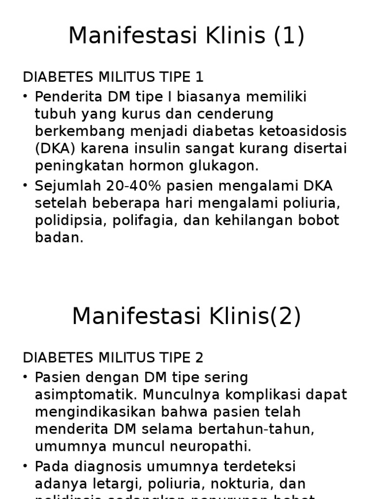 Manifestasi Klinis, Diagnosis DM | PDF