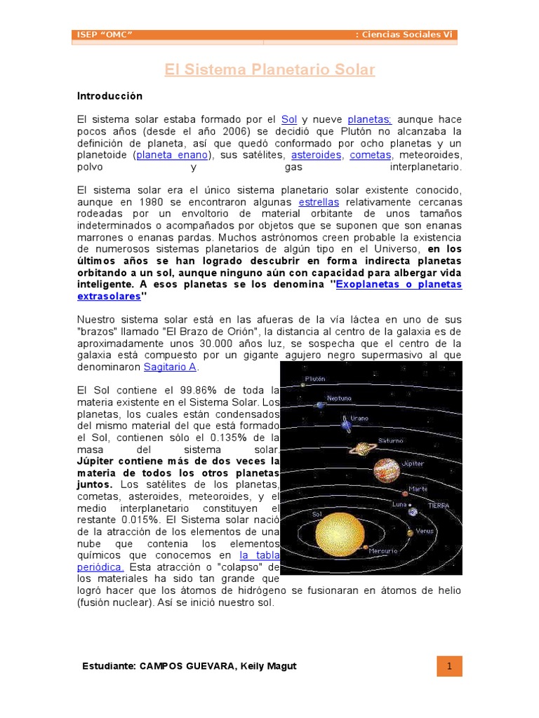 Introducción al Sistema Solar | PDF | Planetas | Satélite natural