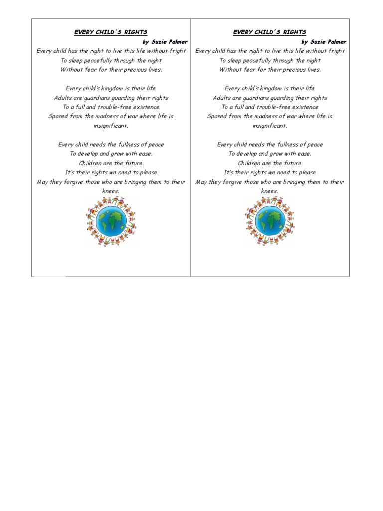 Children S Rights Poem | PDF