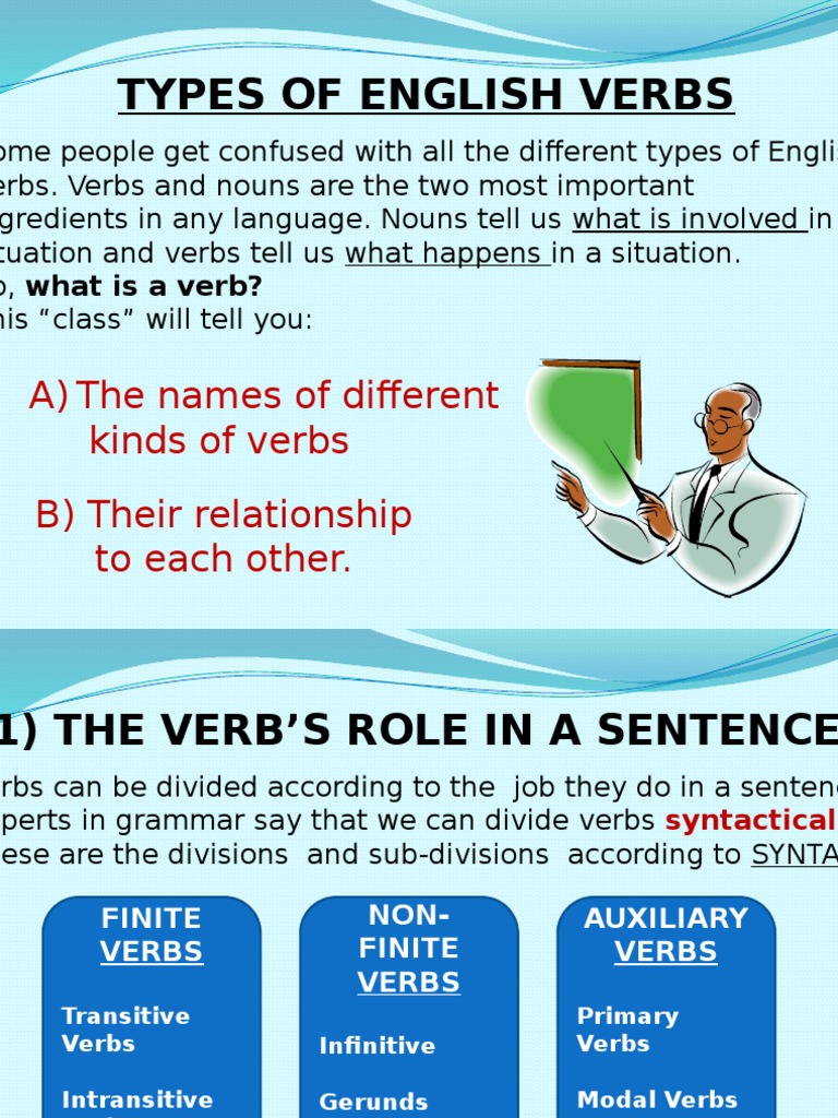 Presentation-Types of Verbs | PDF | Verb | Semantic Units