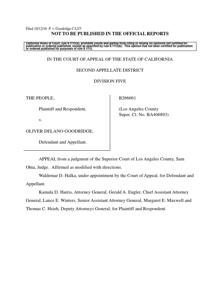 IN THE COURT OF APPEAL OF THE STATE OF CALIFORNIA | Confession (Law ...