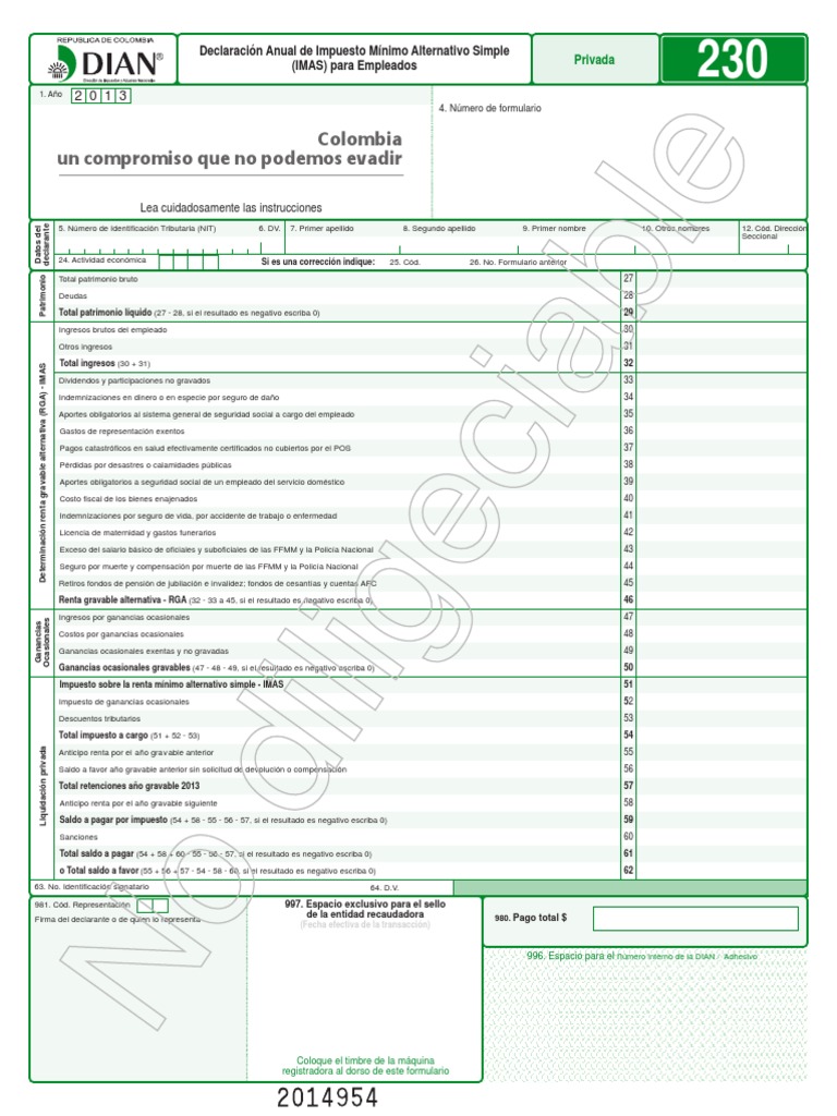 Formulario Imas | PDF | Pensión | Impuestos