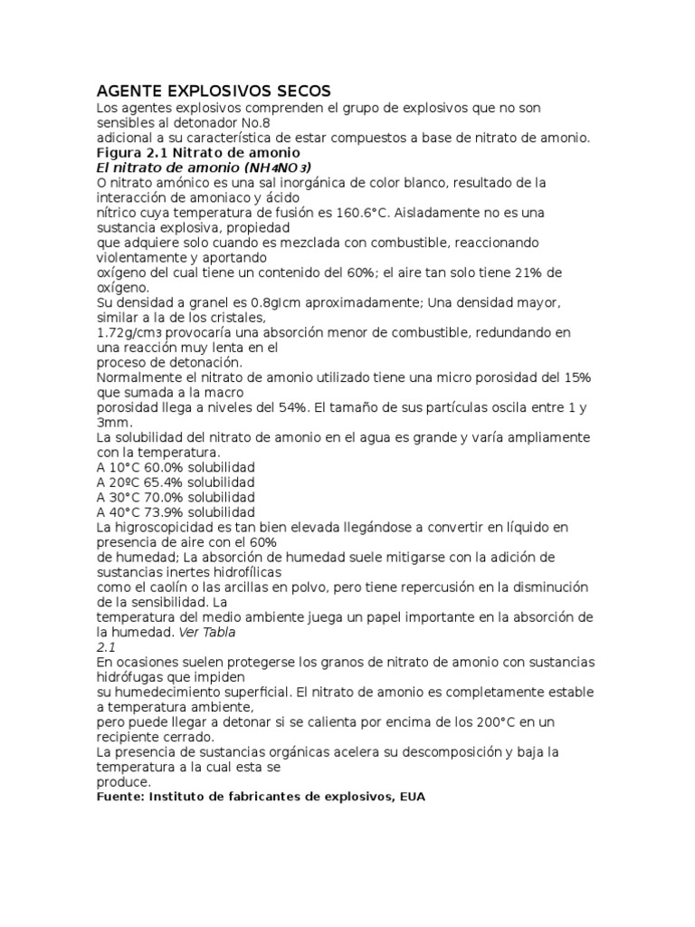 Agente Explosivos Secos | PDF | Material explosivo | Aluminio