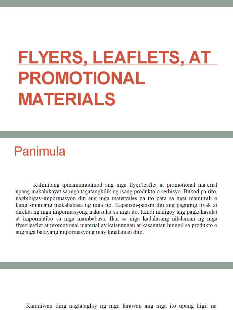 Flyers, Leaflets, at Promotional Materials | PDF