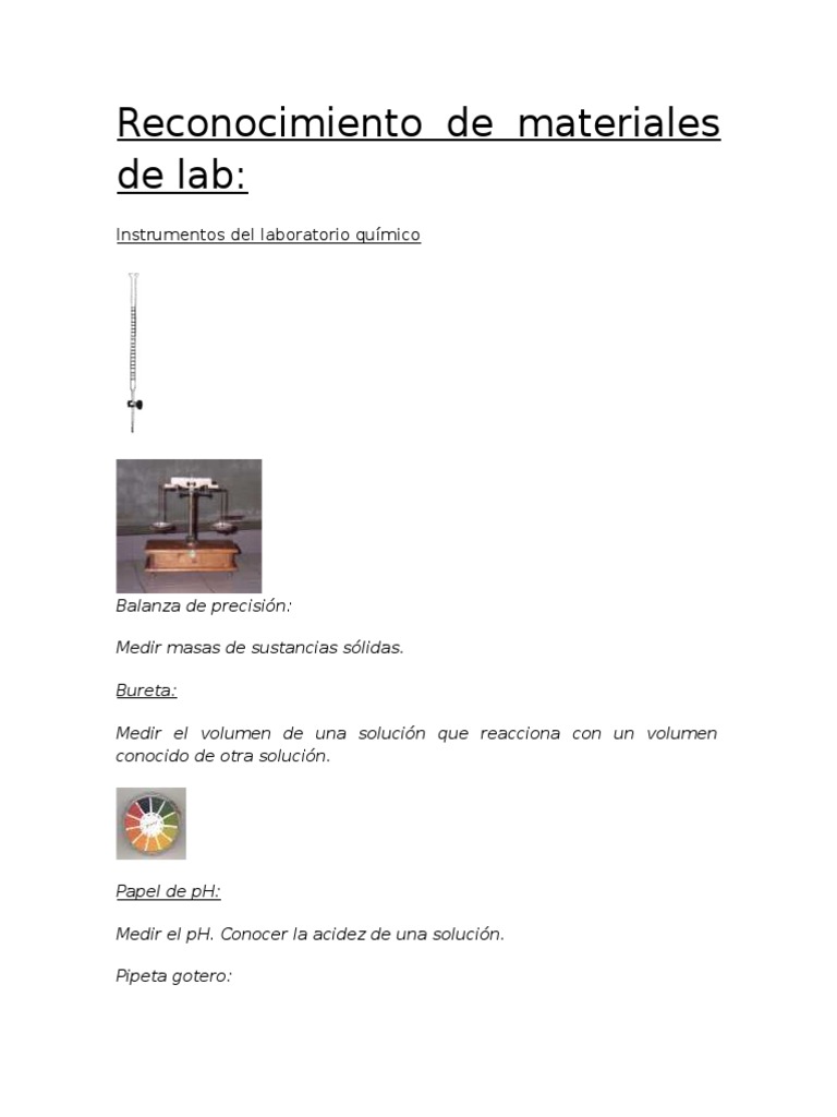 Reconocimiento de Materiales de Lab | PDF | Calor | Líquidos