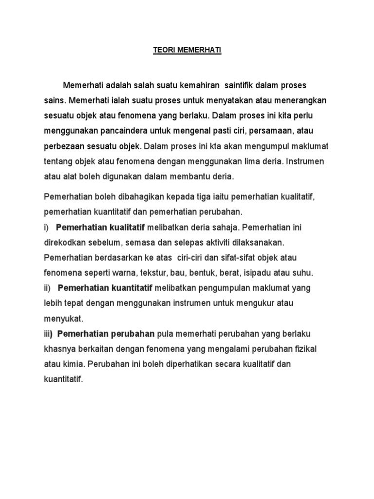 Teori Memerhati | PDF