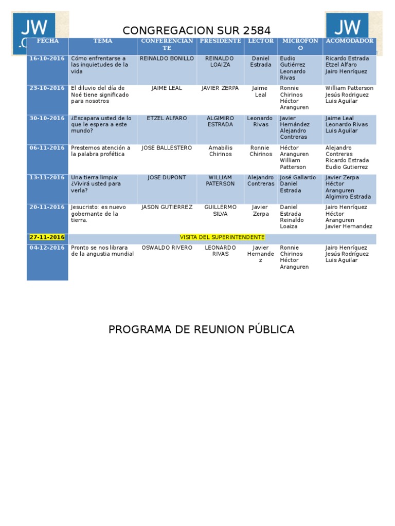 Programa de Reunion Publica | PDF