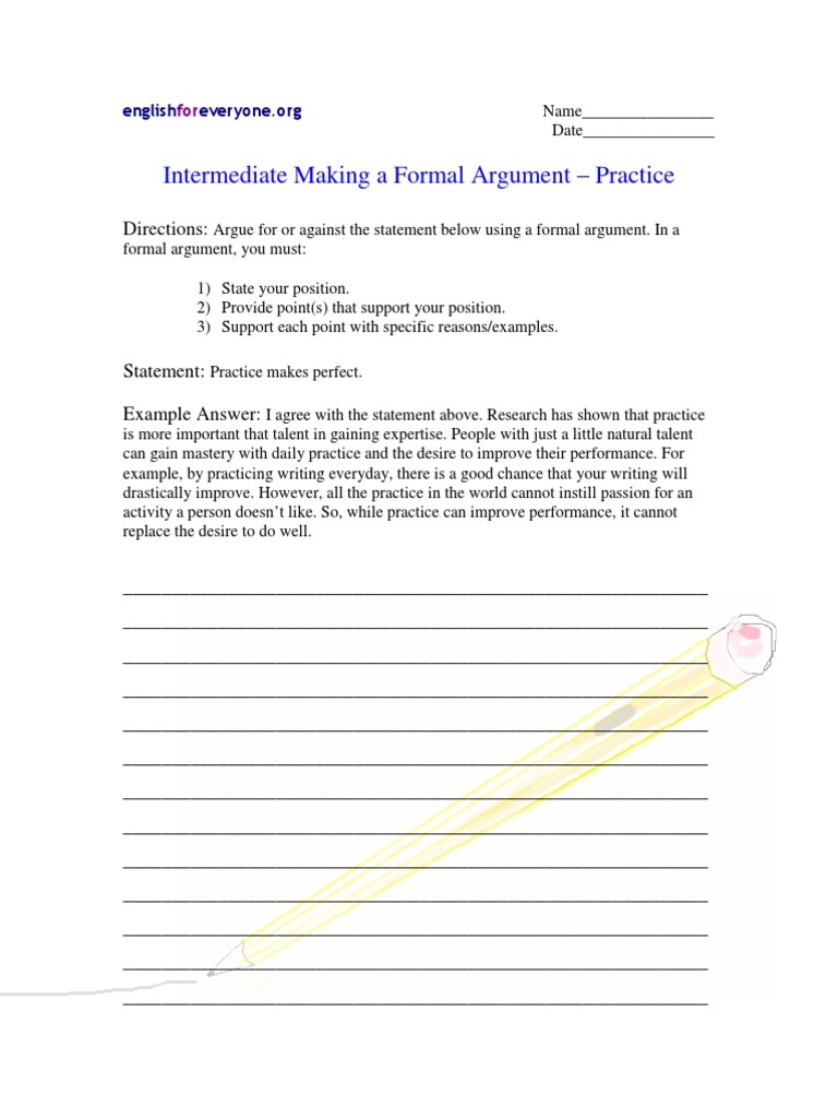 Intermediate Making A Formal Argument - Practice | PDF