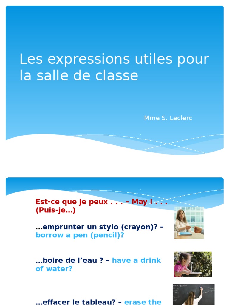 Les Expressions Utiles Pour La Salle de Classe | PDF | Études des ...