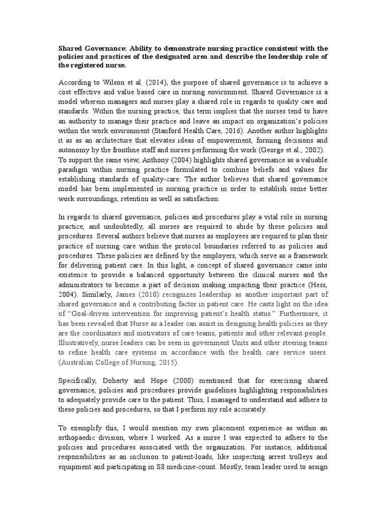 Shared Governance - Prabin | PDF | Nursing | Patient