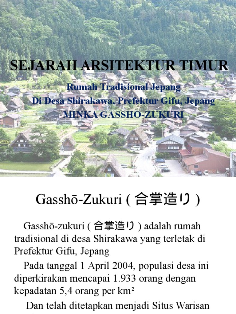 Atap Irimoya pada Gasshō-Zukuri Jepang | PDF | Griya & Taman