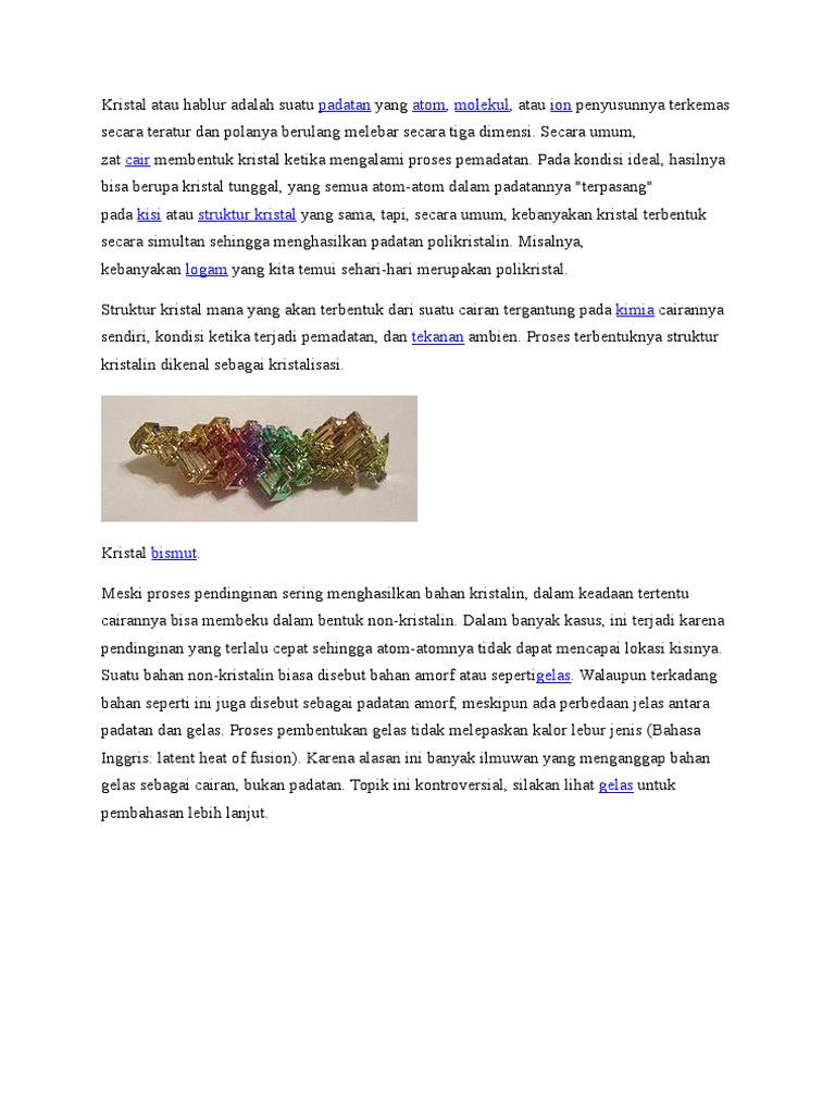 Struktur dan Jenis Kristal dalam Material | PDF | Sains & Matematika ...