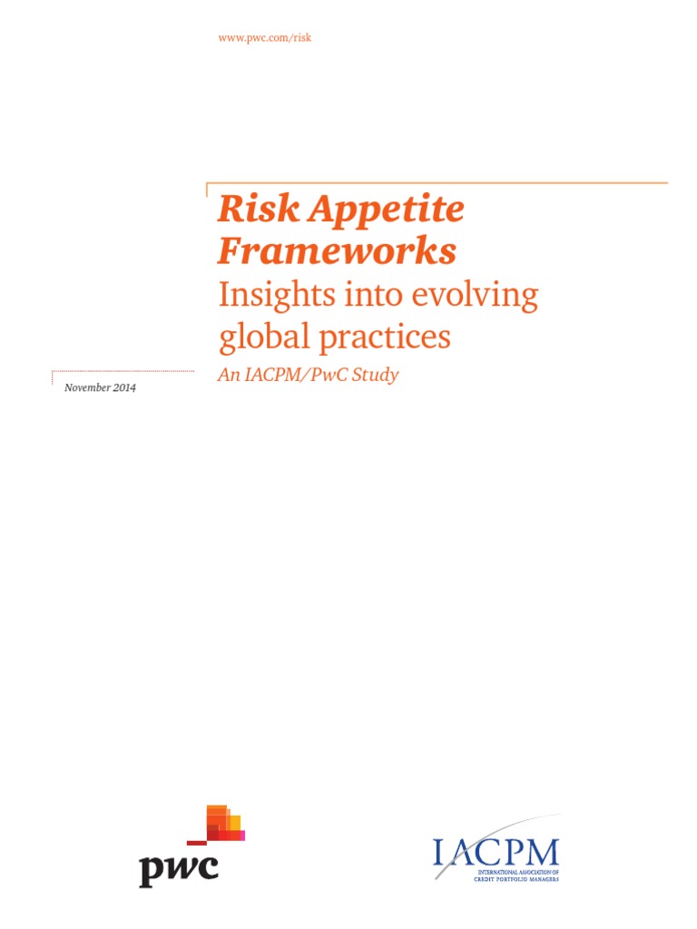 PWC - Risk Apetite Framework | PDF | Top Down And Bottom Up Design | Risk
