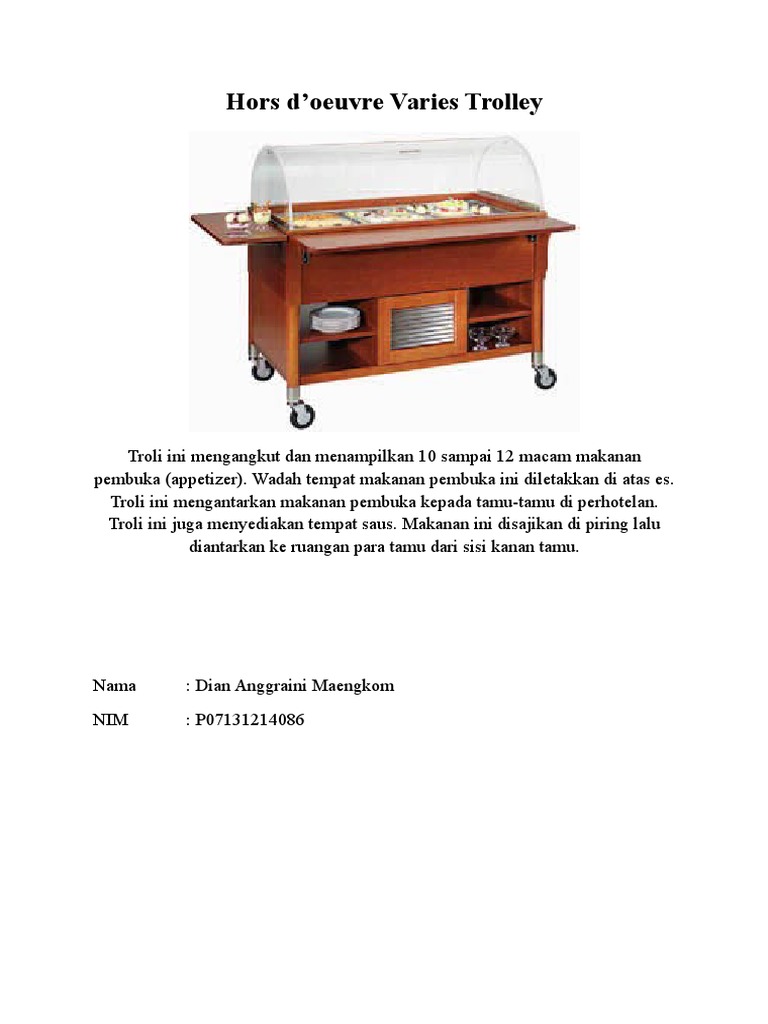 Hors D'oeuvre Varies Trolley (Dian Maengkom) | PDF