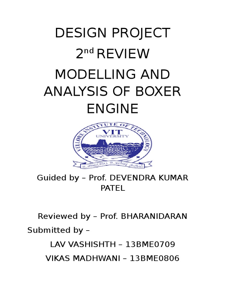 Design Project Second Review | PDF | Piston | Engines