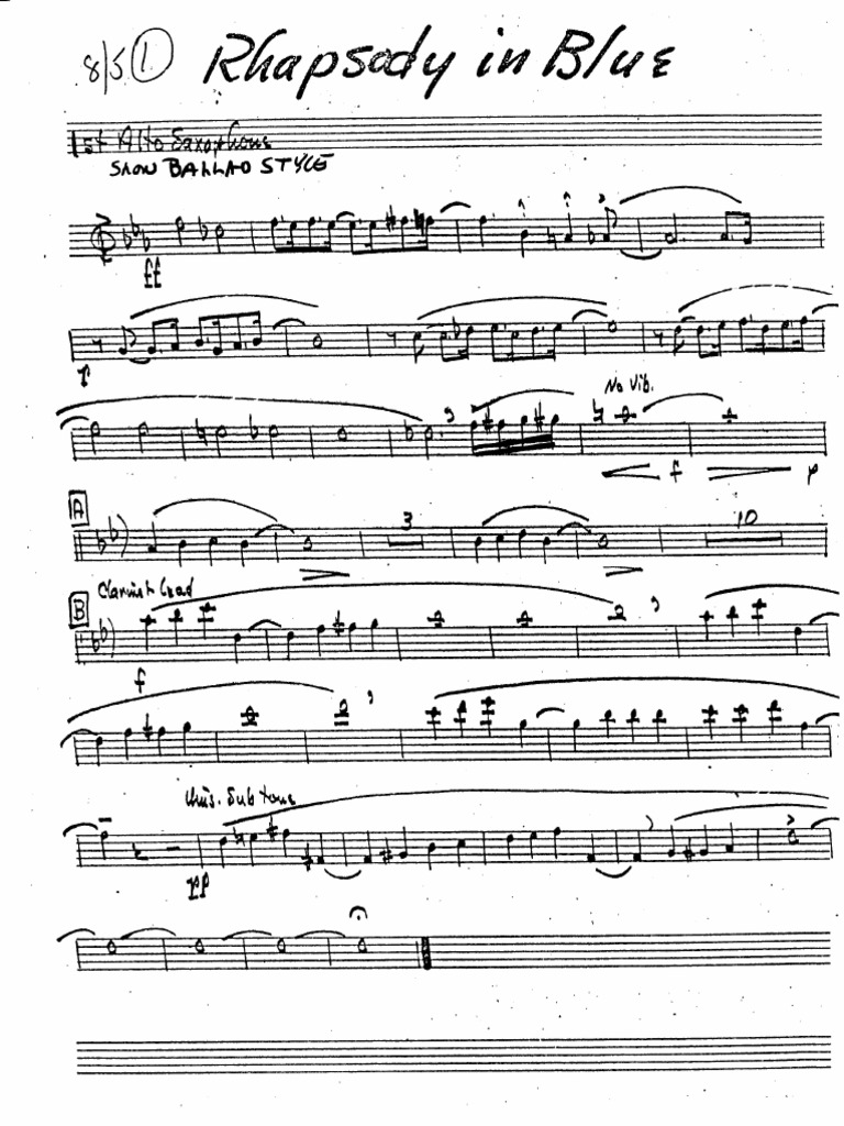 Rhapsody in Blue - PARTS | PDF