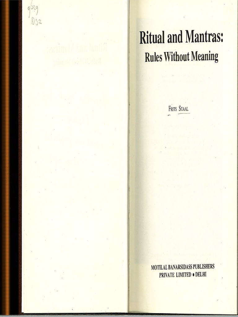 Fritz Staal1993 Ritual and Mantras Rule Without Meaning | PDF | Science ...