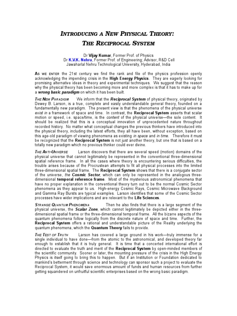 A New Physical Theory | PDF | Universe | Physics