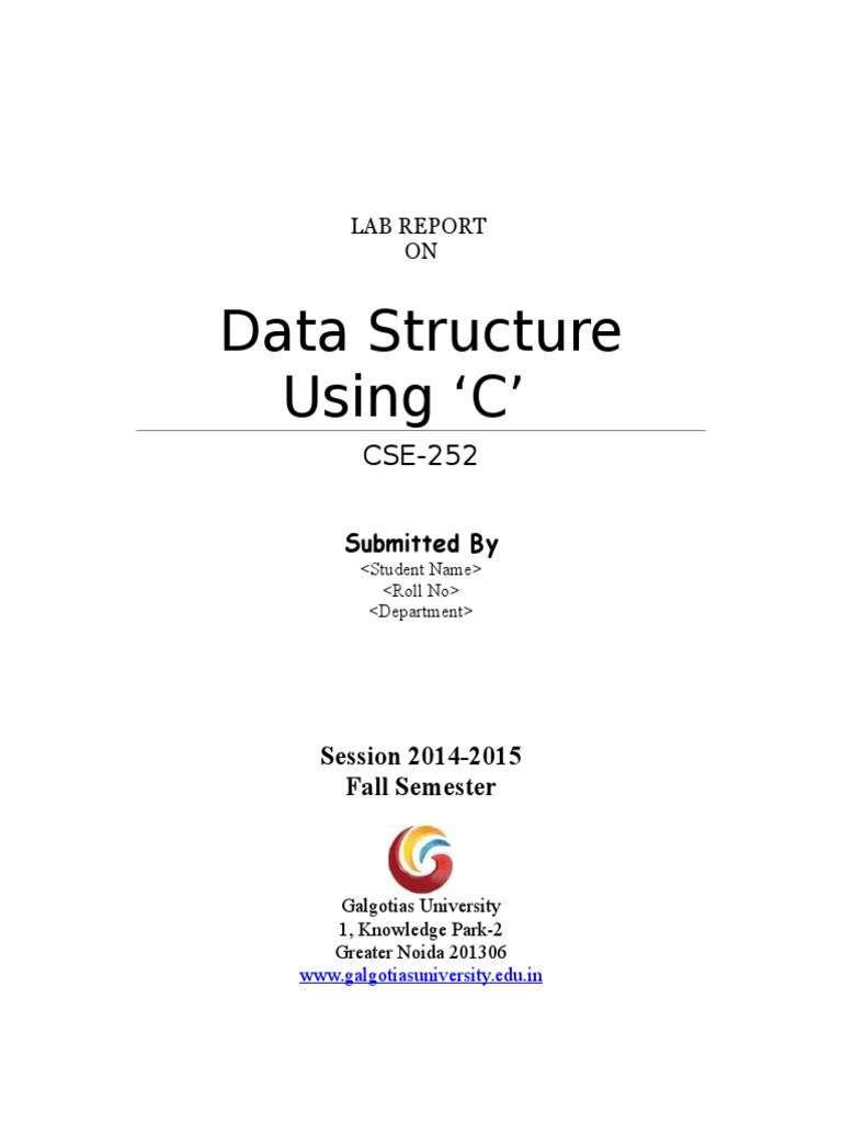 Data Structure Using C': Lab Report ON | PDF