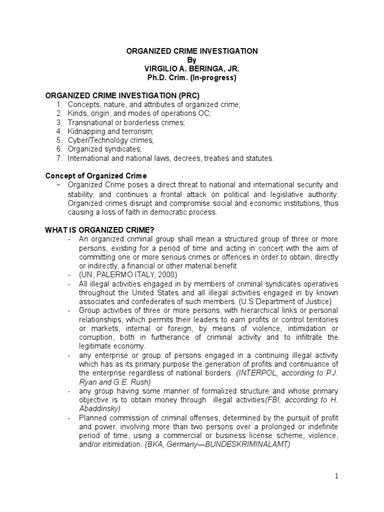 Organized Crime Investigation Guide | PDF